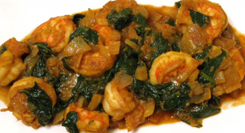 Shrimp & Spinach Curry (Saag Prawn) | DeshiGrub.com